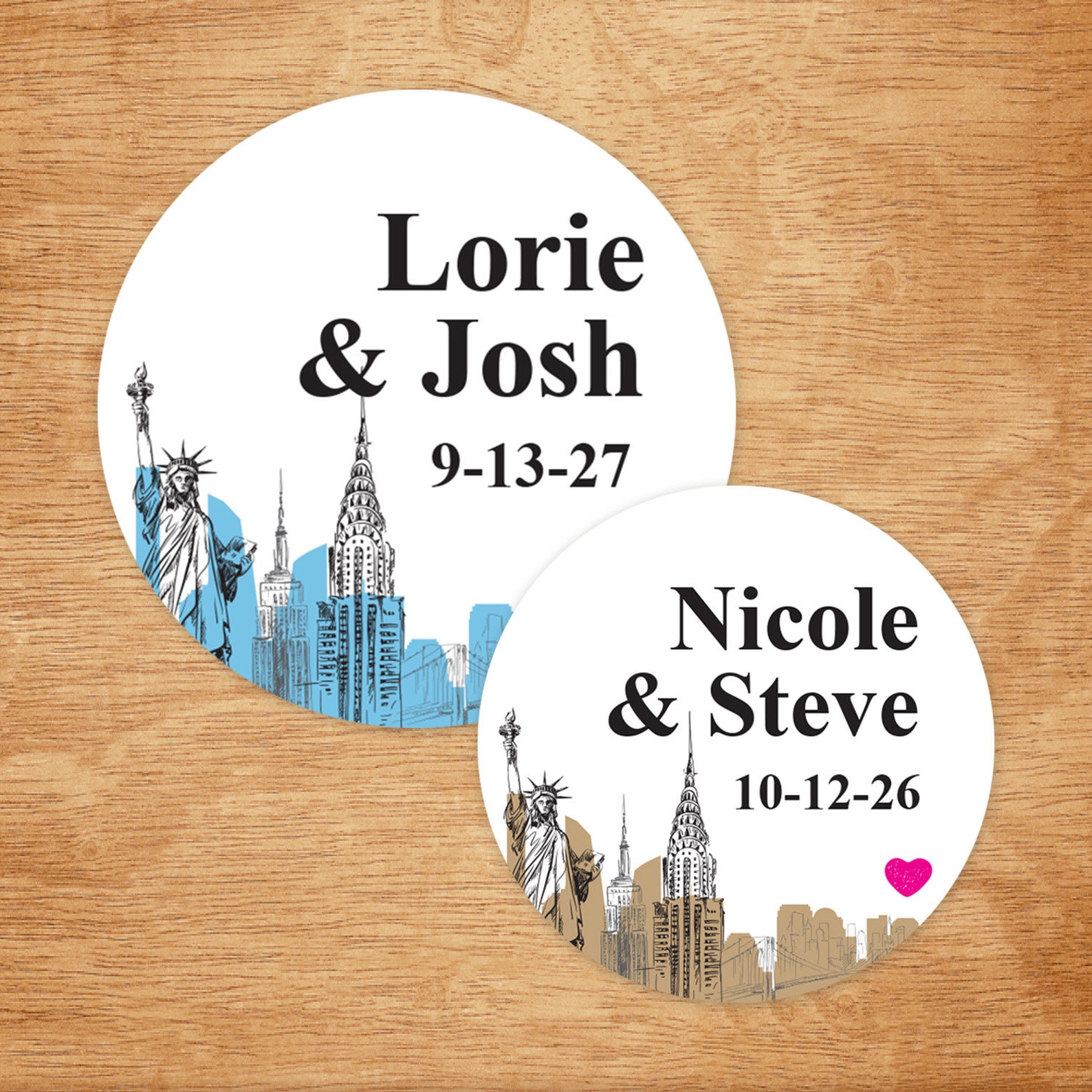 NYC Wedding Favor Labels: Personalized New York Skyline, Set of 24 - Etsy