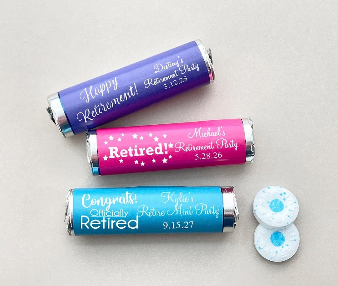 Set of 12 Retirement Custom Personalized Breath Saver Peppermint Rolls ...