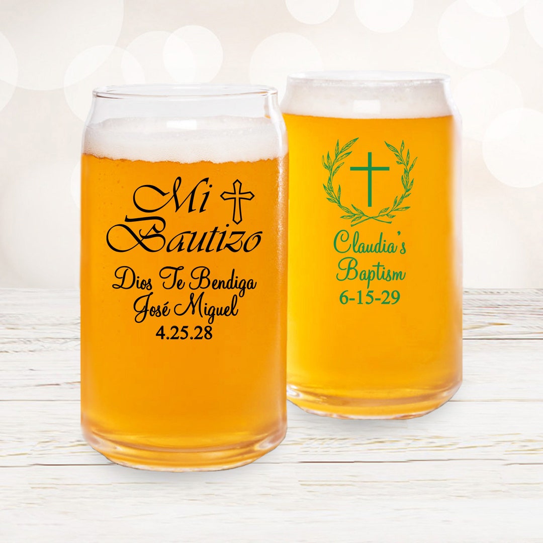 Personalized Baptism Beer Can Glass Favors - Set of 18 - Etsy