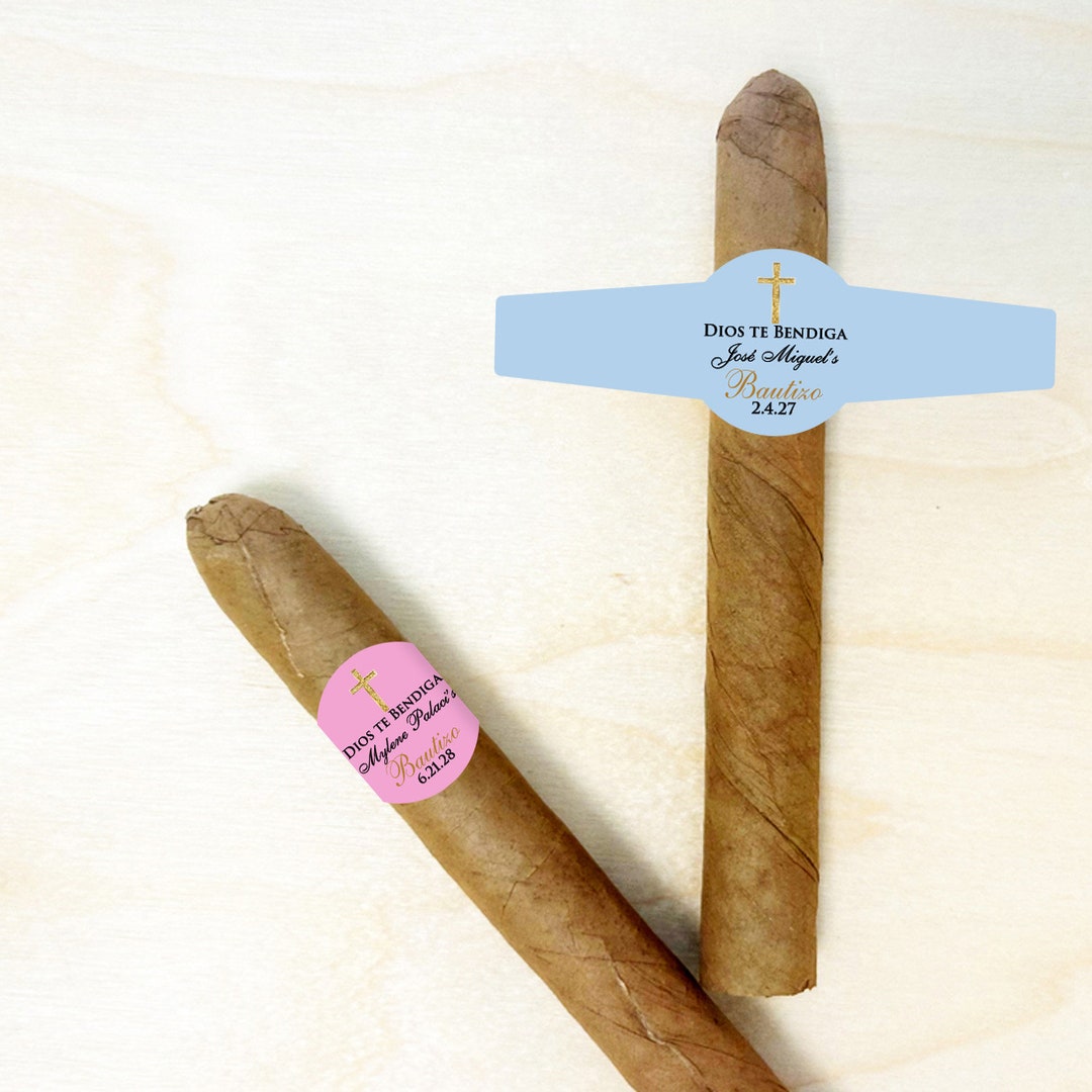 Set of 20 Personalized Custom Bautizo Baptism Cigar Labels ...