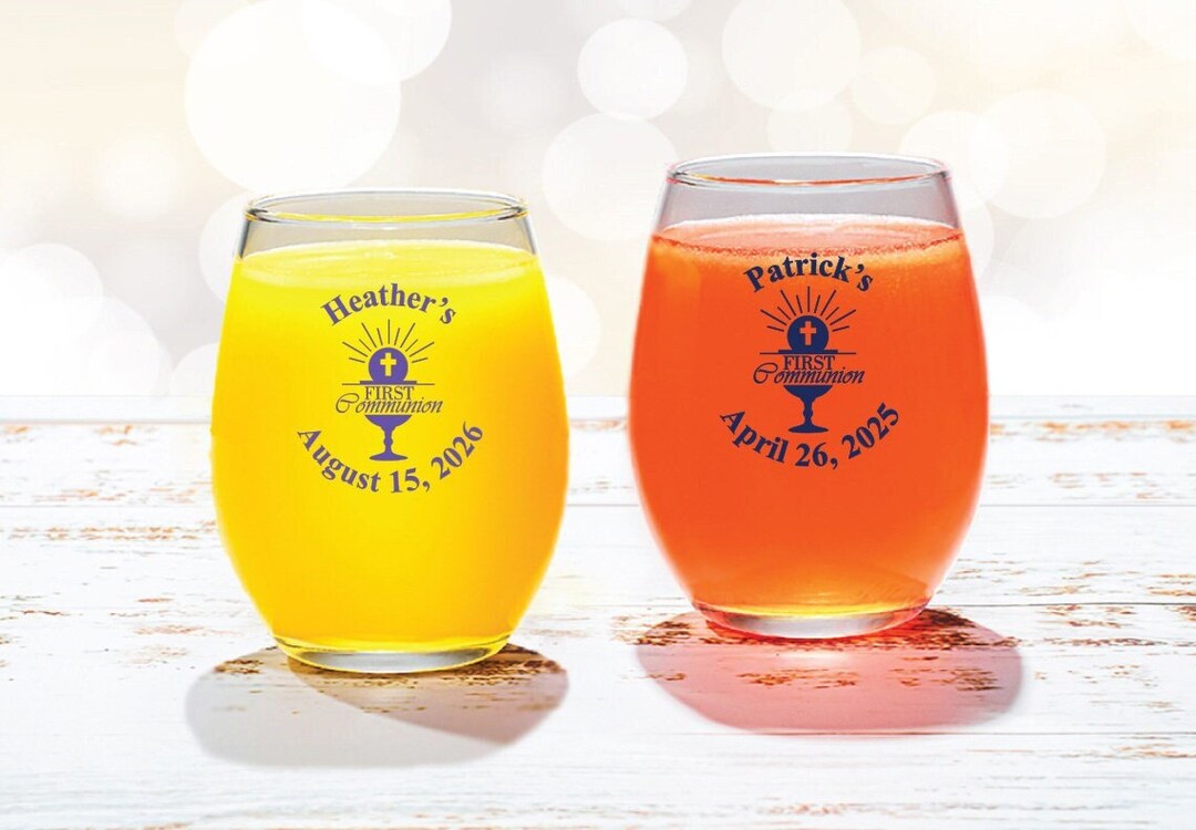 Chalice Communion Custom Stemless 9 Ounce Glass Wine Box SOLD ...