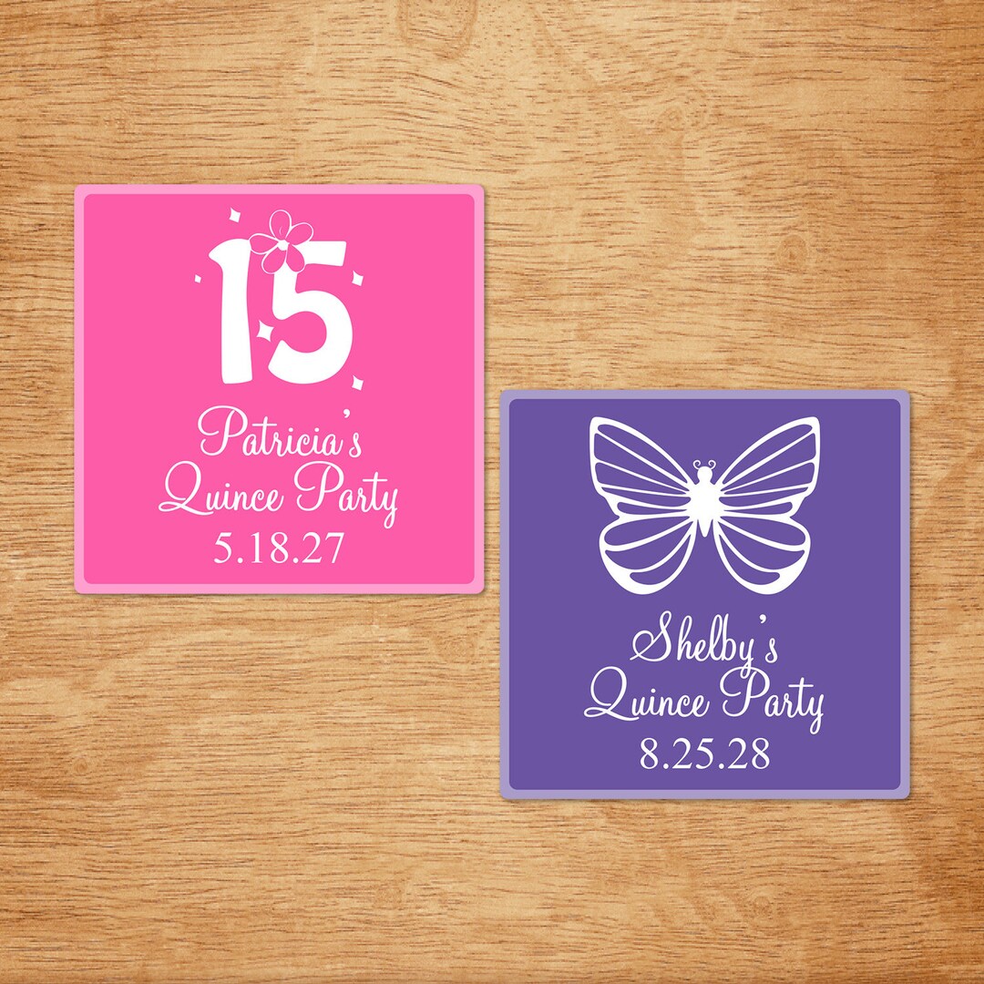 Set of 24 Sweet 16 Quince Custom Personalized Favor Labels, Quince ...