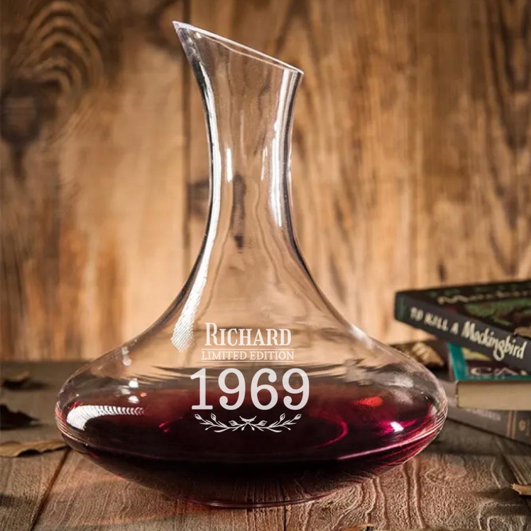 Limited Edition Personalized Wine Decanter, Stemless 15oz Wine Glass ...