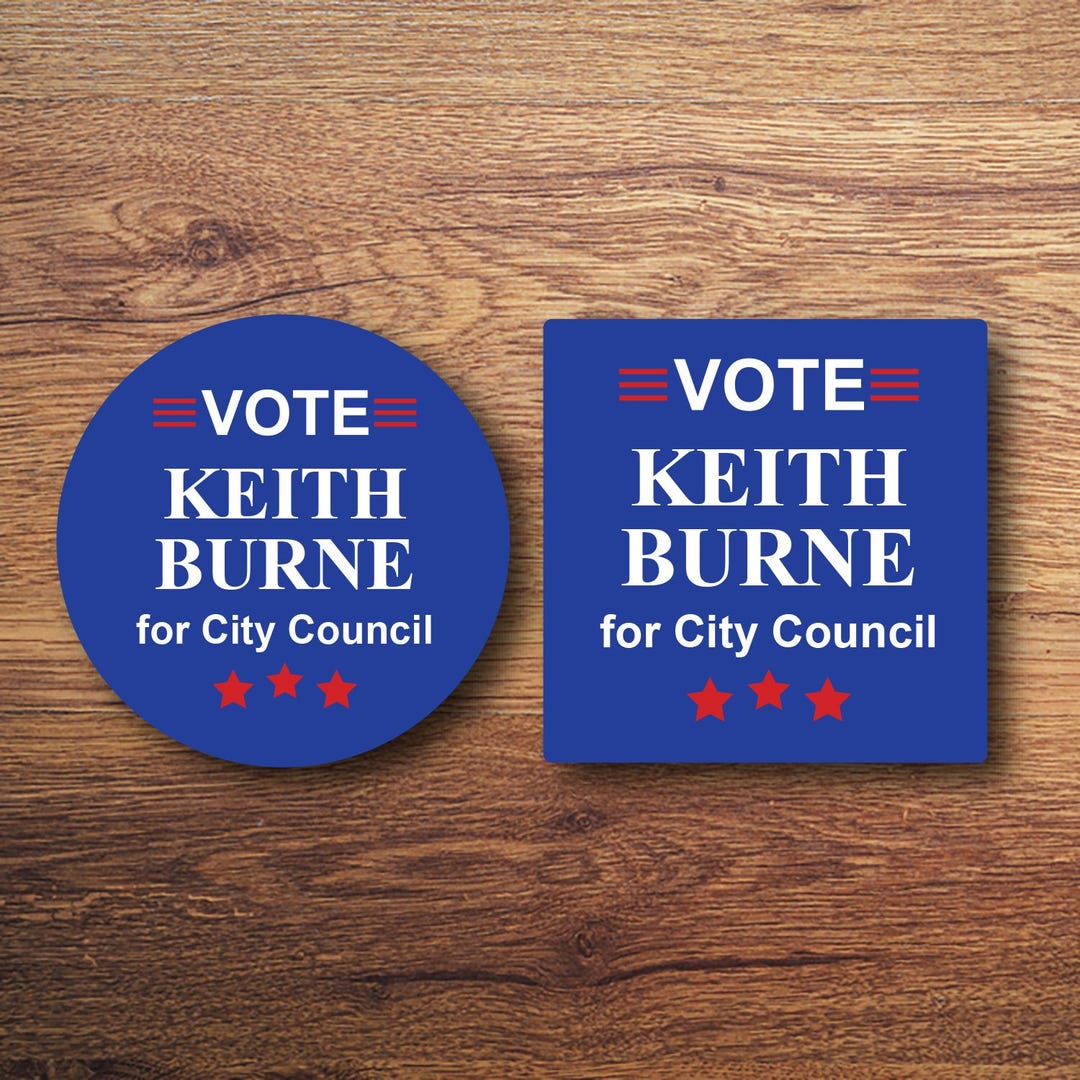 Personalized Political Campaign Stickers: Set of 24 Election Favor ...