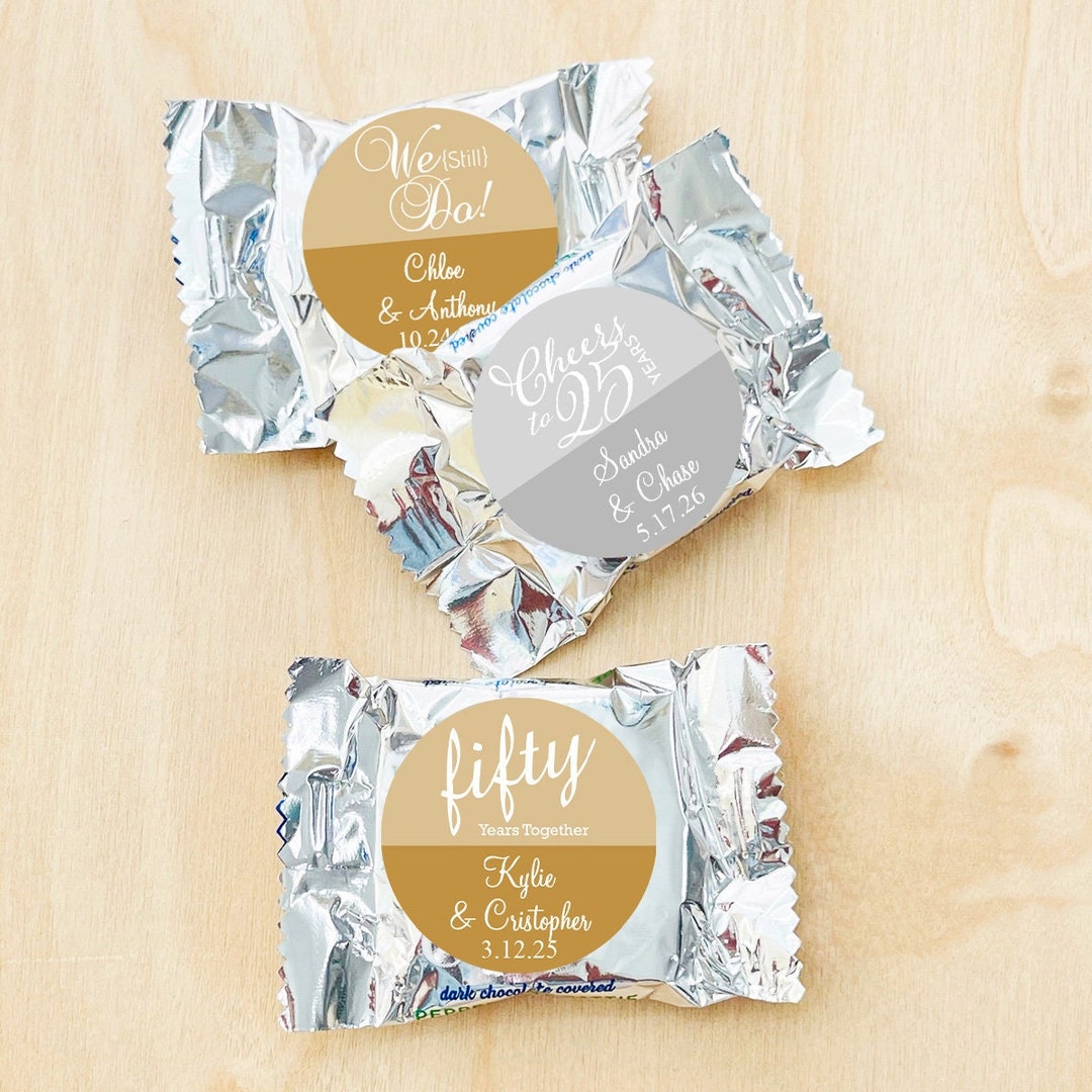 Set of 40 Anniversary Custom Personalized York Peppermint Chocolate ...