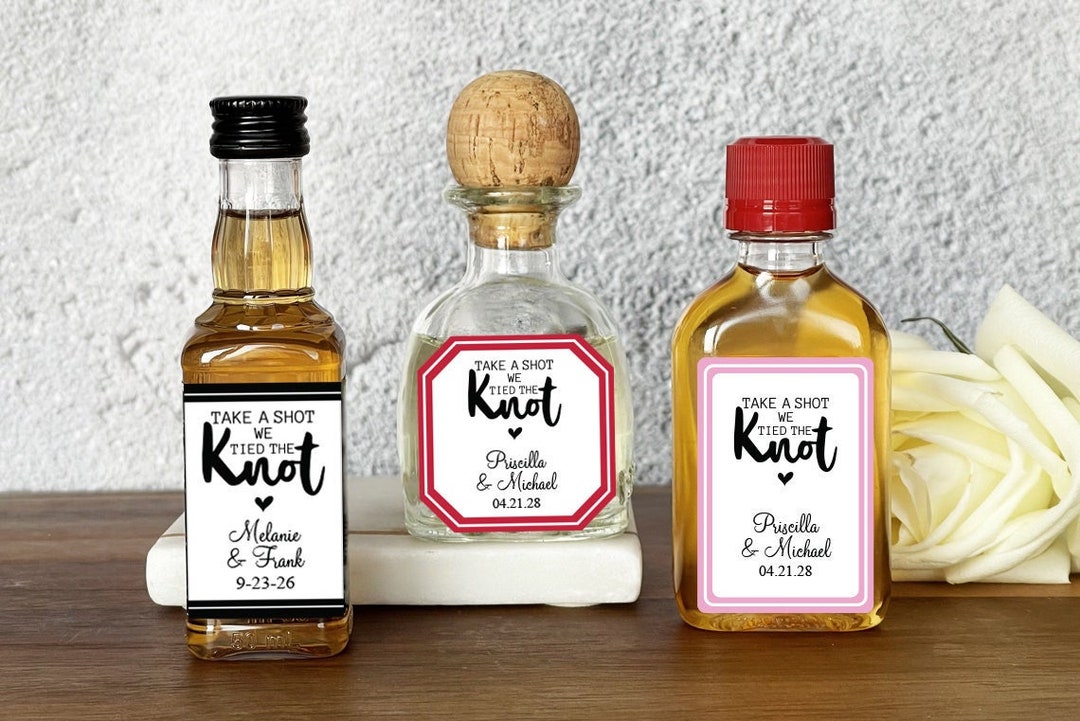Set of 14 Take a Shot We Tied the Knot Personalized Labels, Wedding or ...