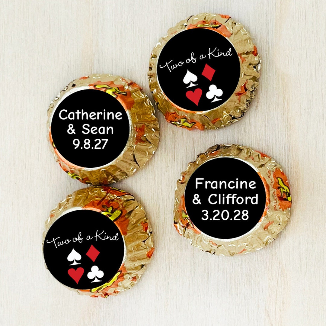 Set of 100 Two of a Kind Wedding Personalized Labels for Reese ...