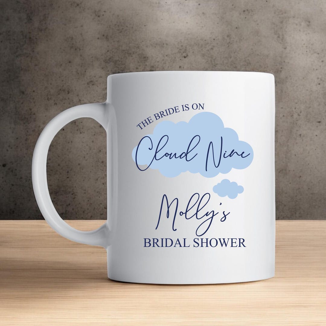 Personalized Bridal Shower Coffee Mug Favors: Cloud Nine Design, Set of ...