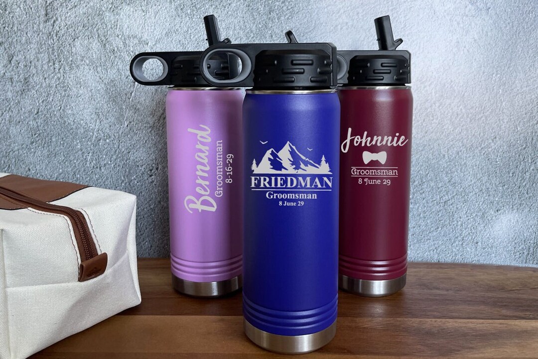 Groomsmen Personalized Engraved 20 Oz Insulated Travel Water Bottle ...