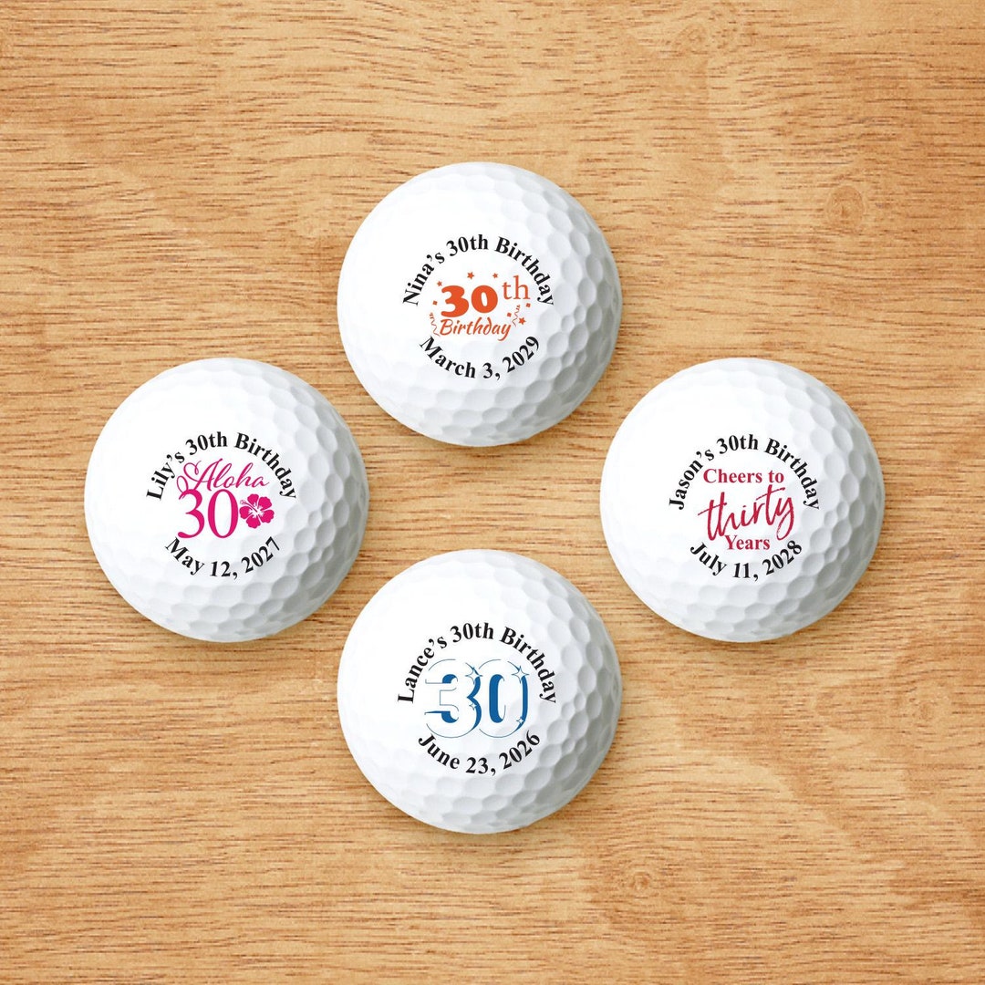 Set of 12 30th Birthday Personalized Golf Balls Favors, Thirtieth ...