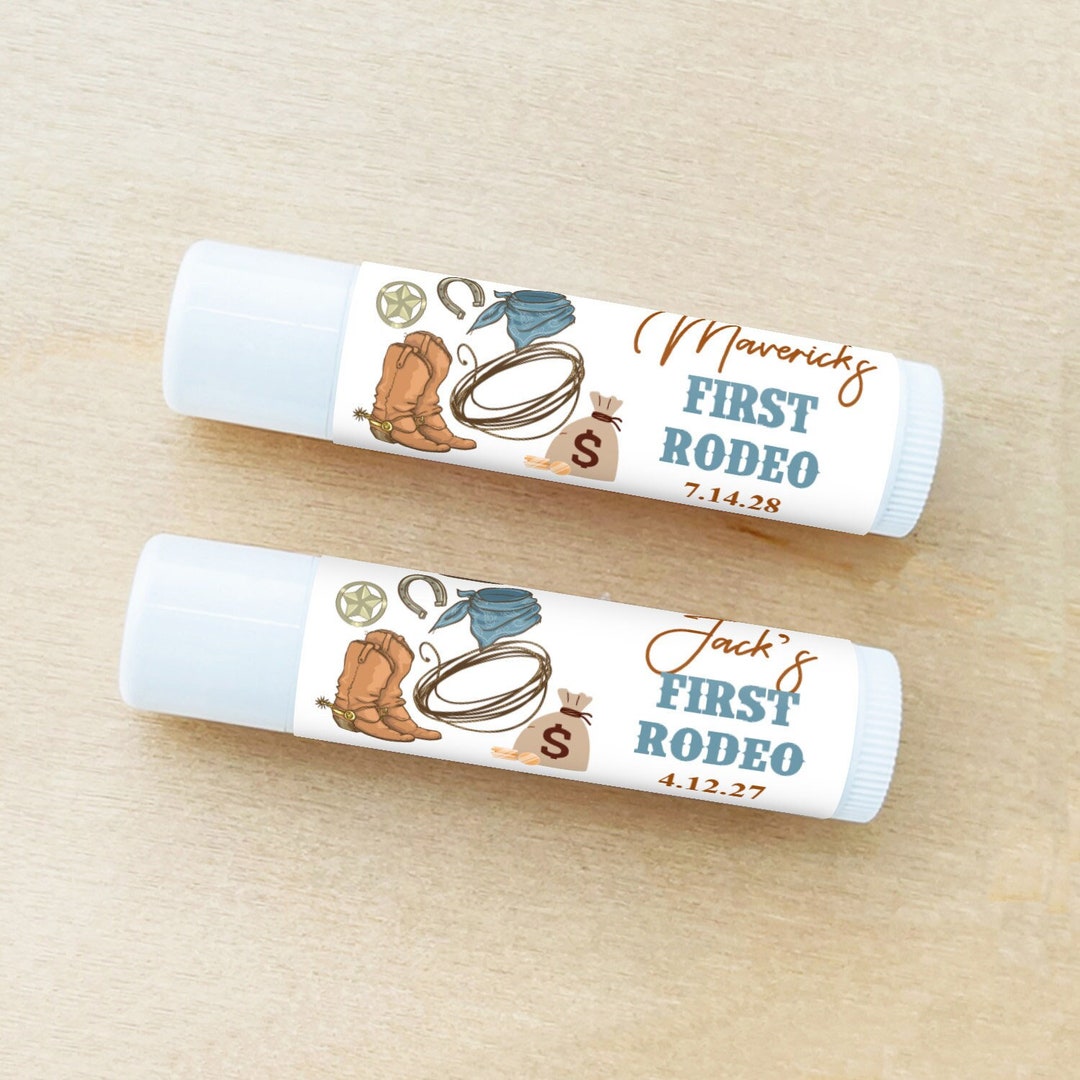 Set of 12 Personalized First Rodeo Lip Balm Favors - Etsy