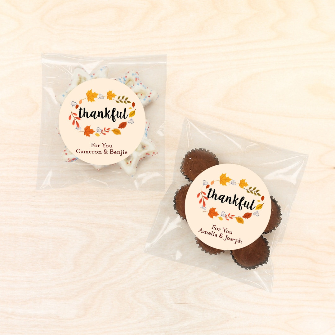 Personalized Thankful Thanksgiving Favor Bags With Labels (set of 12 ...