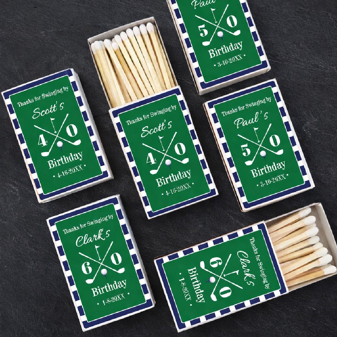 Personalized Golf Birthday Matchboxes Party Favors - Etsy