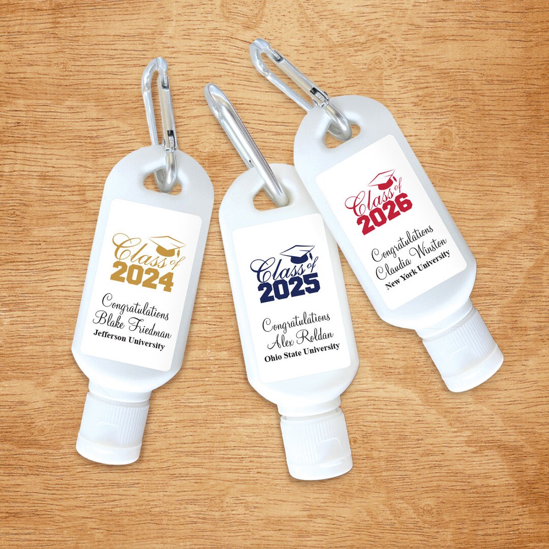 Set of 12 Class of 2024 2025 2026 Custom Personalized Sunscreen Favors ...