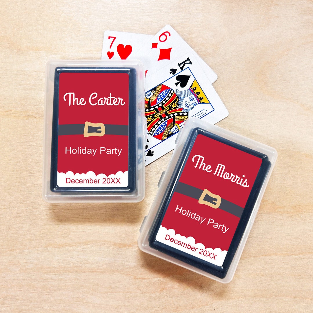 Set of 10 Playing Cards Santa Belt Christmas Personalized Favors ...