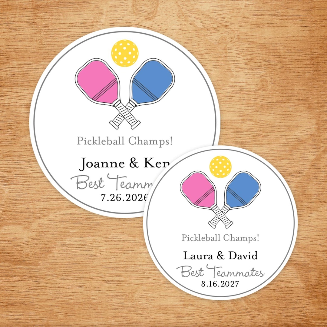 Personalized Pickleball Champions Round Labels - Set of 24 - Etsy