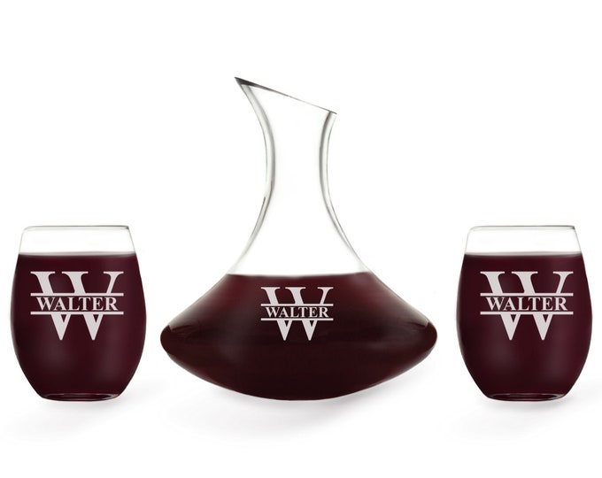 Personalized Wine Decanter , Angled Wine Decanter , Crystal Wine ...