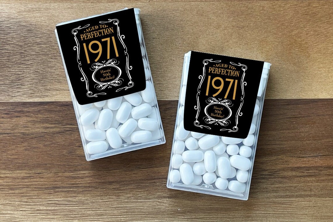 Set of 12 Aged to Perfection Birthday Personalized Tic Tac Candy Favors ...