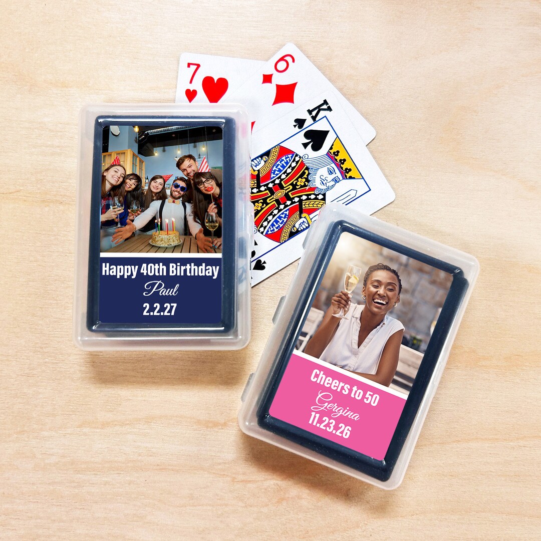 Custom Playing Cards Decks With Personalized Photo Labels Favors ...
