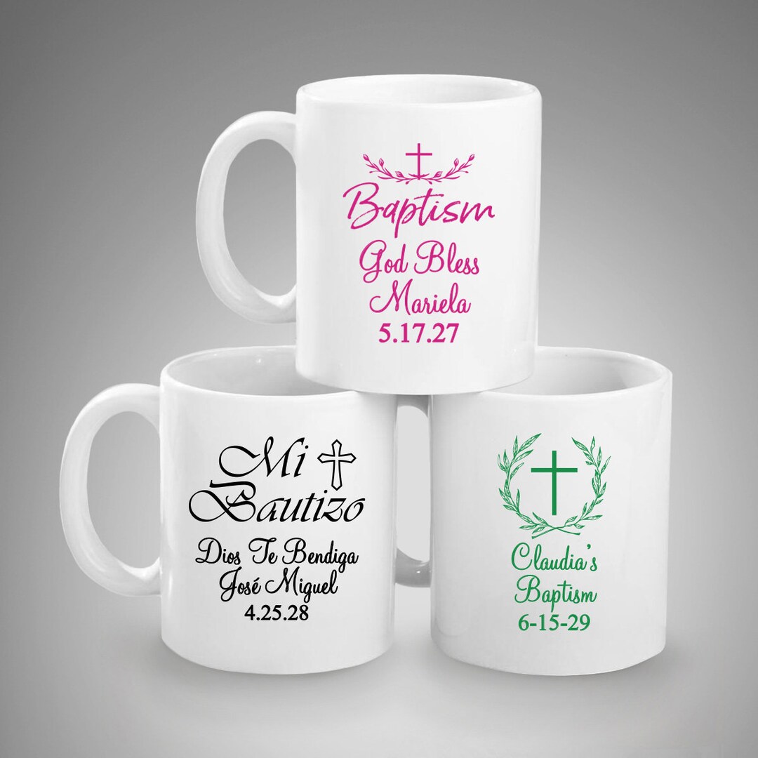 Set of 24 Baptism Christening Personalized Coffee Mugs Baptism Mi ...