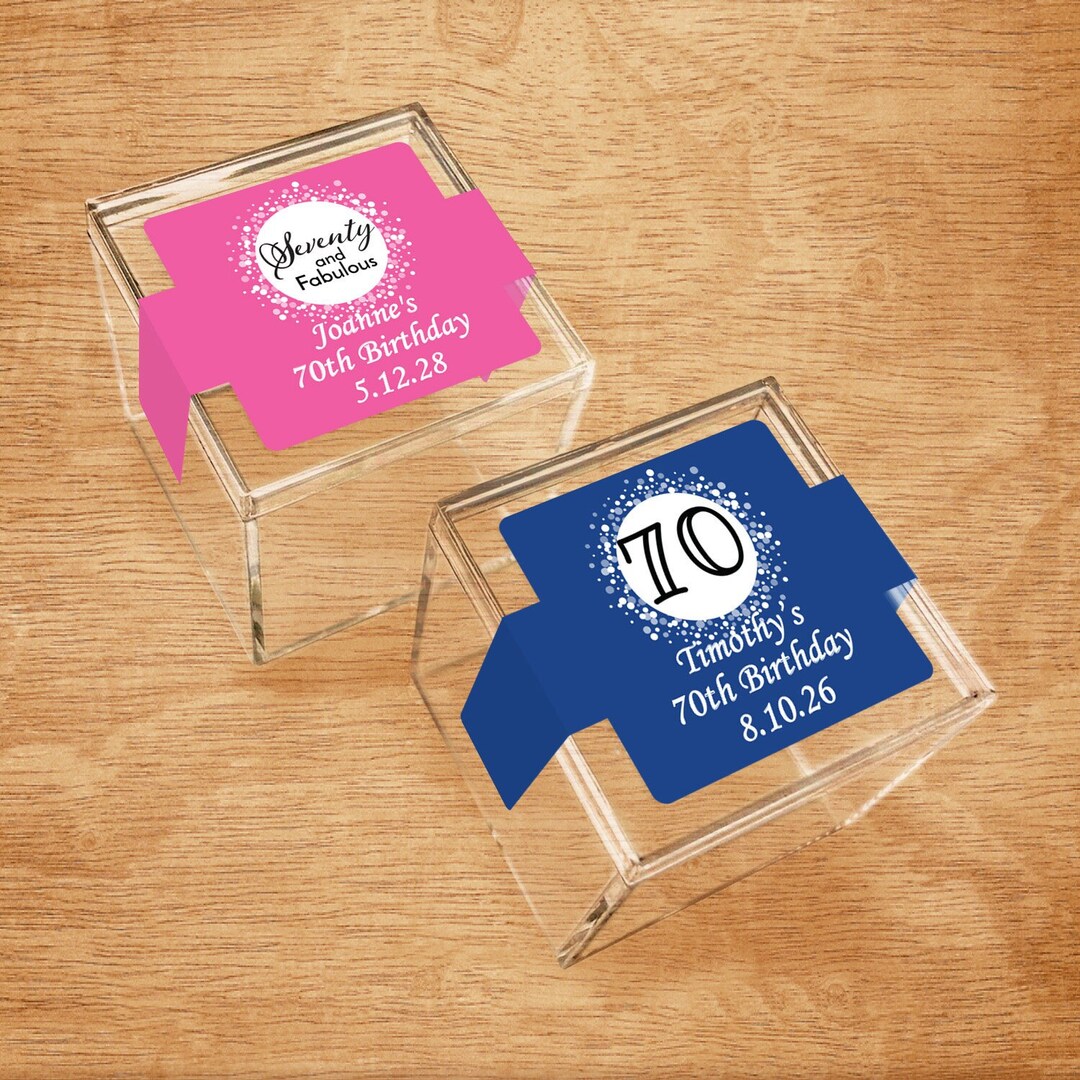 Personalized 70th Birthday Clear Acrylic Favor Boxes - Set of 10 - Etsy