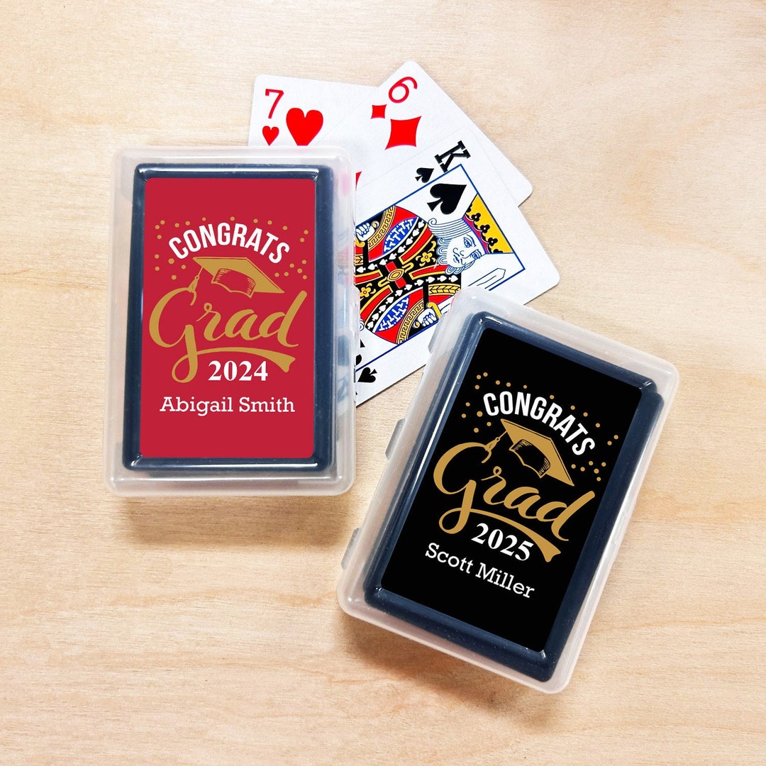 Personalized Graduation Playing Card Favors: Custom Label, Set of 10 - Etsy