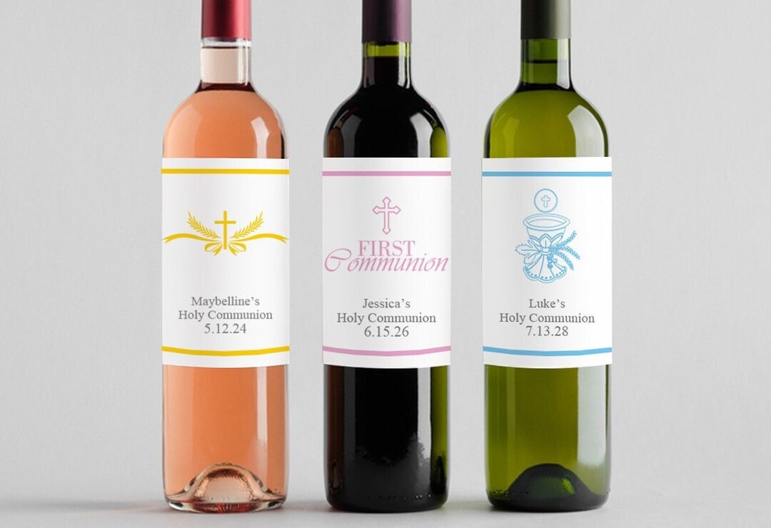 Set of 10 First Holy Communion Labels, First Communion Personalized ...