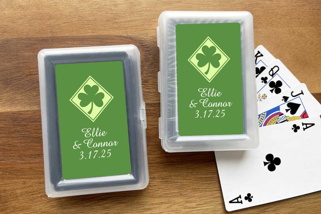 Irish Shamrock Custom Personalized Playing Cards Decks Favors - Etsy
