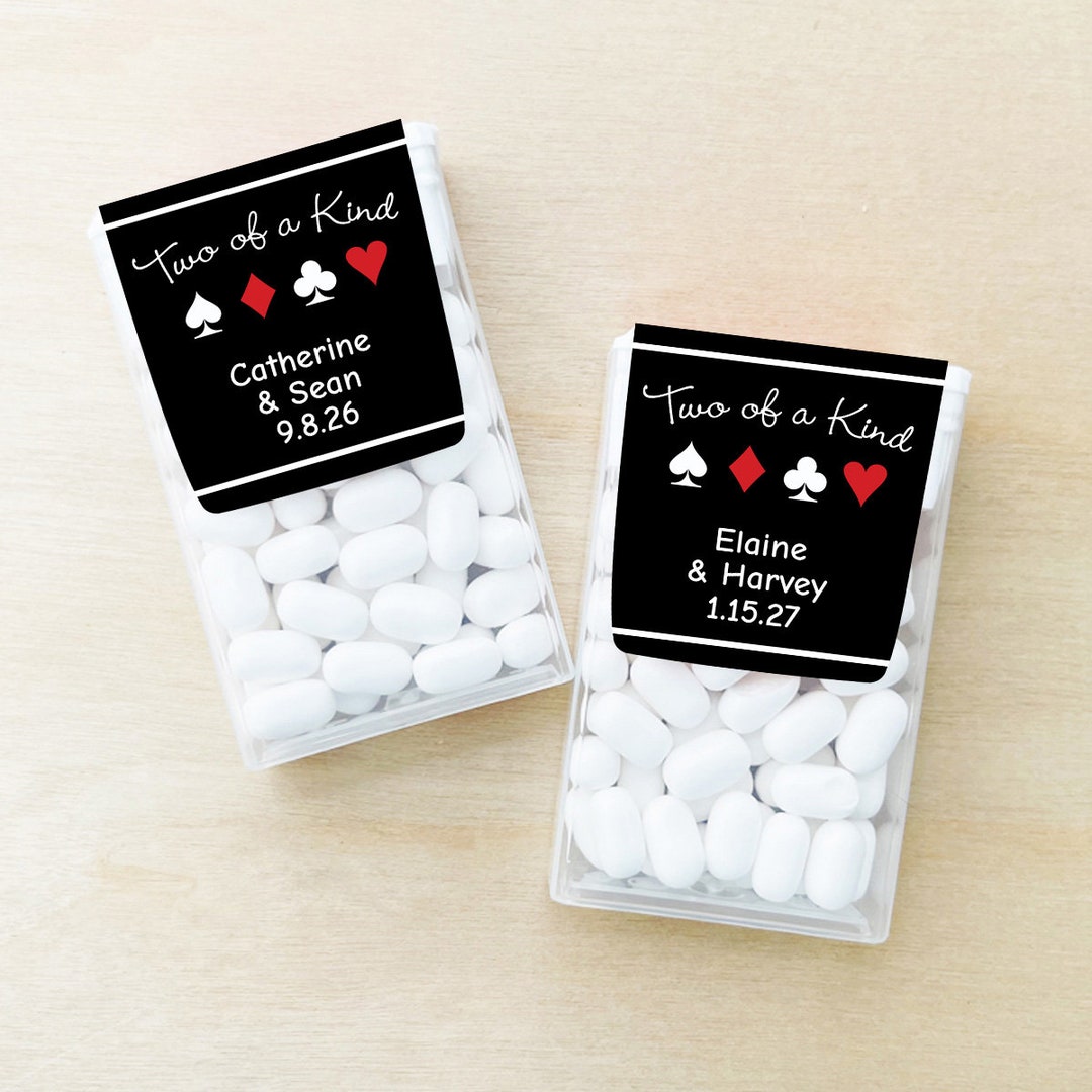 Set of 12 Two of a Kind Wedding Personalized Tic Tac Candy Favors With ...