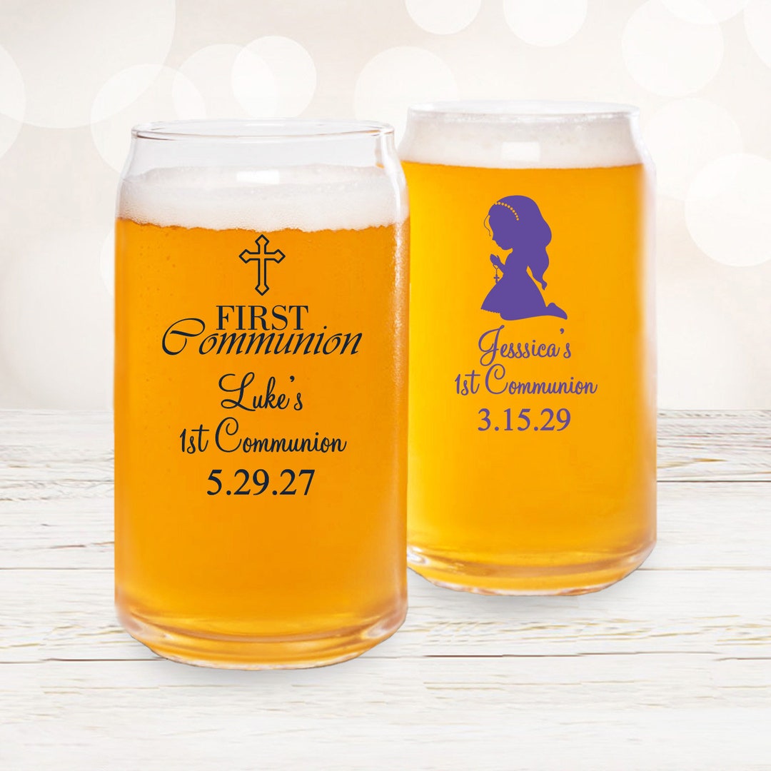 Set of 24 First Holy Communion Favors, Personalized Can Cooler Glass ...