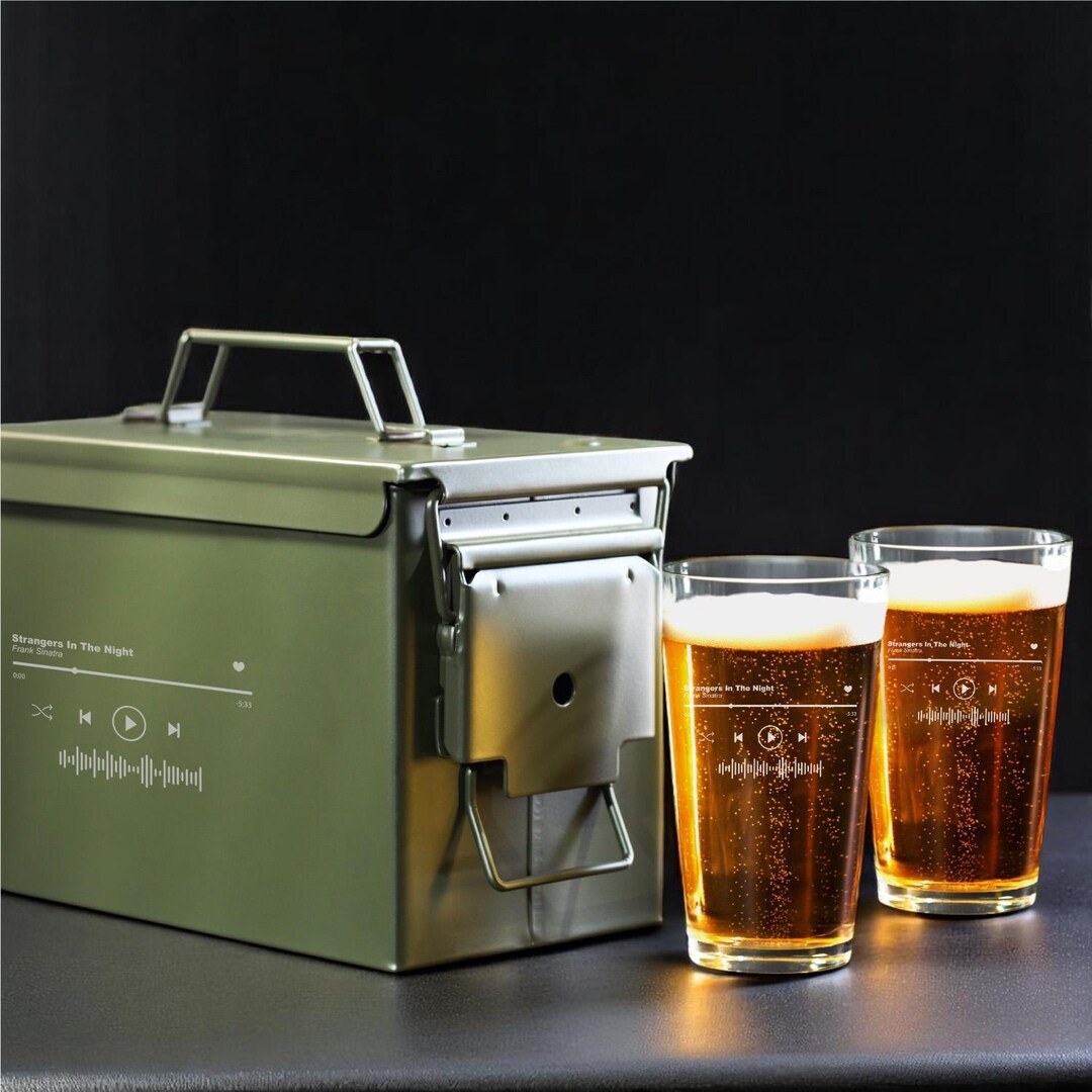 Personalized Music Ammo Box & Pint Glass Gift Set - Etsy
