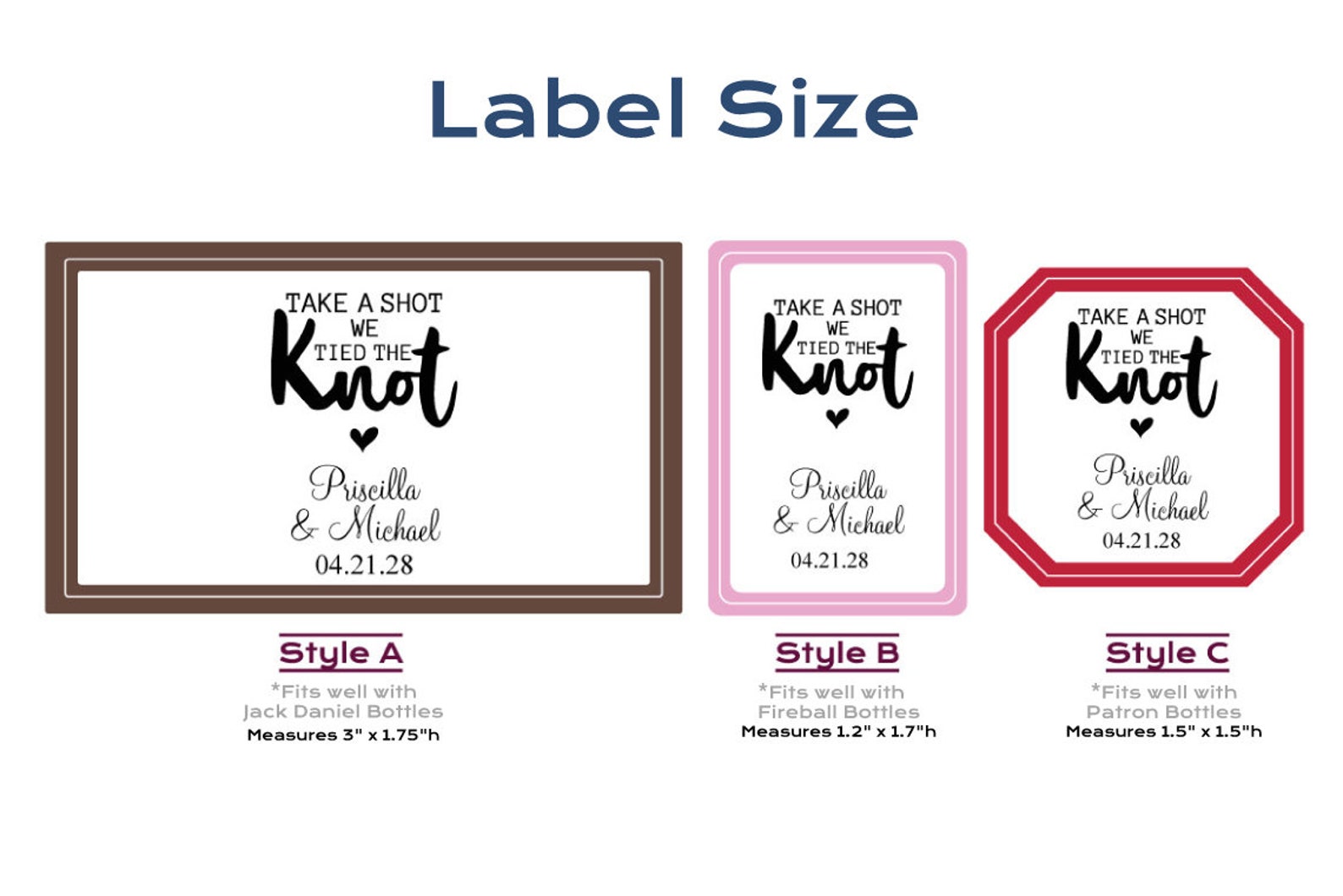 Personalized Wedding Shot Glass Labels: We Tied the Knot Stickers (set ...