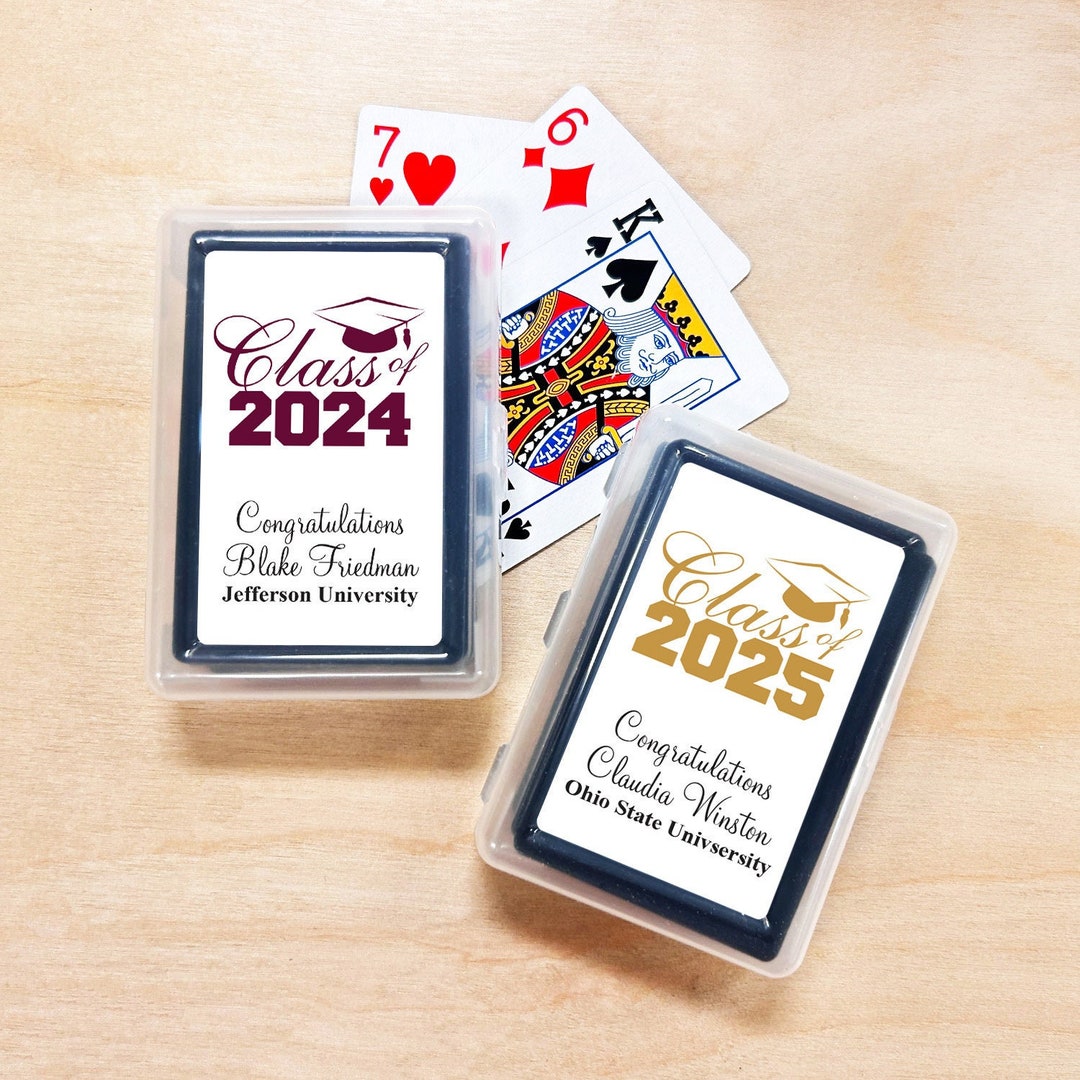 Set of 12 Class of 2024 Graduation Personalized Playing Cards Favors ...