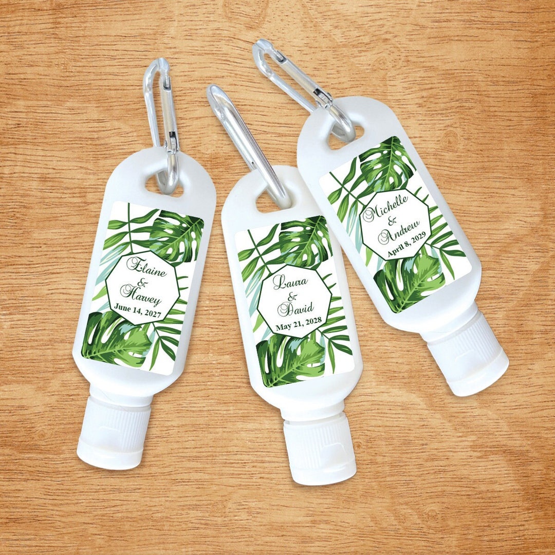 Palm Leaves Beach Tropical Personalized Sunscreen With Carabiner SPF 30 ...
