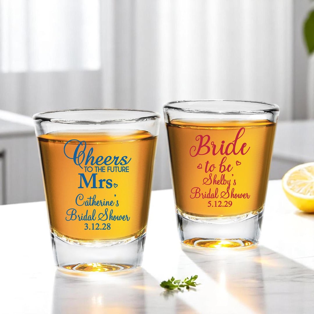 Personalized Fluted Shot Glass Favors: Bridal Shower Set of 24 - Etsy