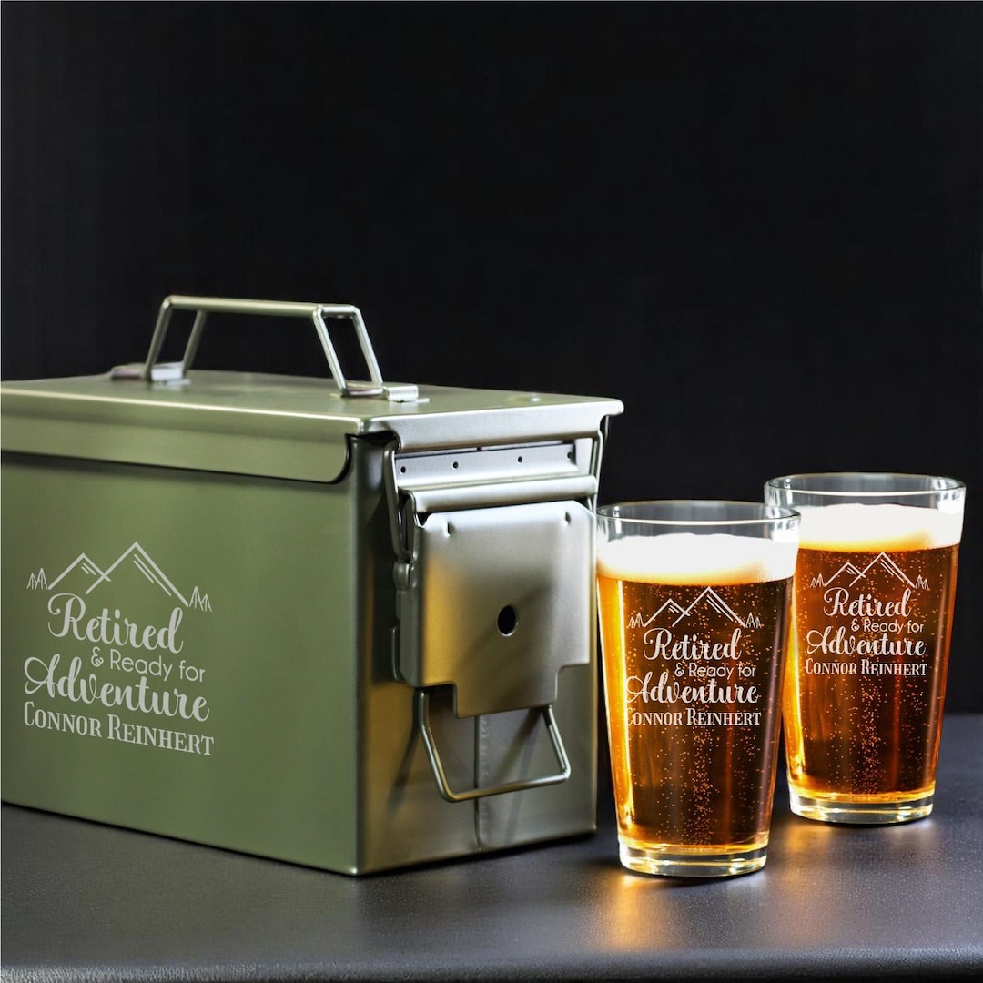 Personalized Ammo Box & Pint Glass Set: Retirement Gift - Etsy