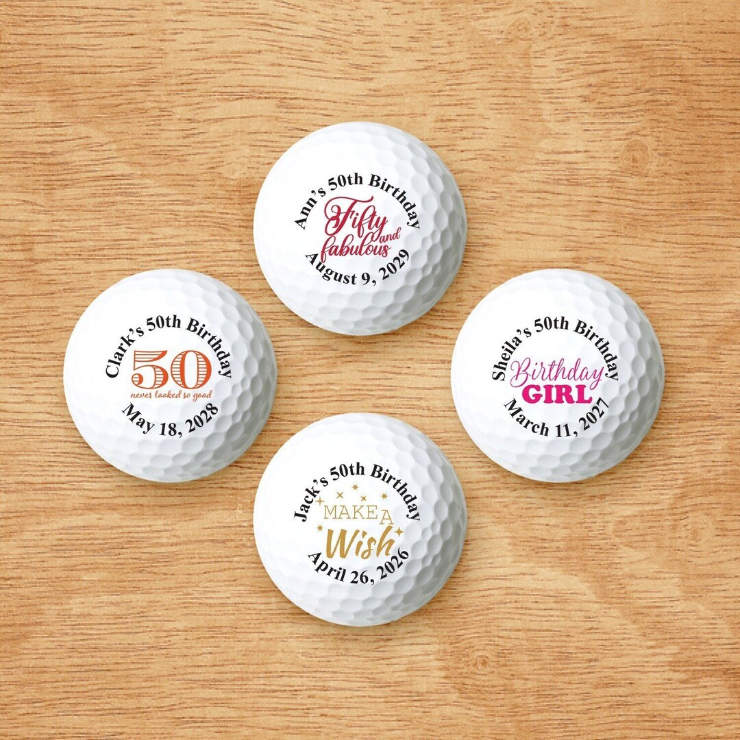 Personalized 50th Birthday Golf Balls: Party Favors, Set of 12 - Etsy