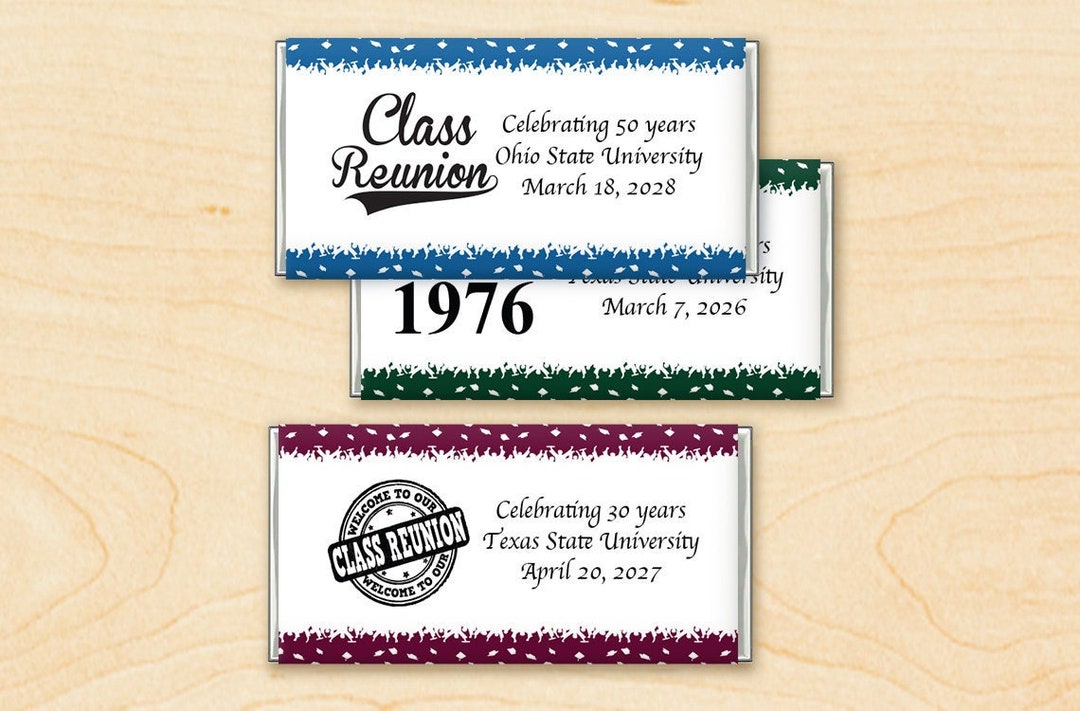 Set of 12 Class Reunion Party Favors, Class Reunion Personalized ...