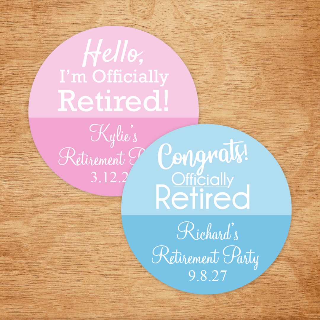 Personalized Retirement Party Favor Labels: 2-inch Round Stickers - Etsy