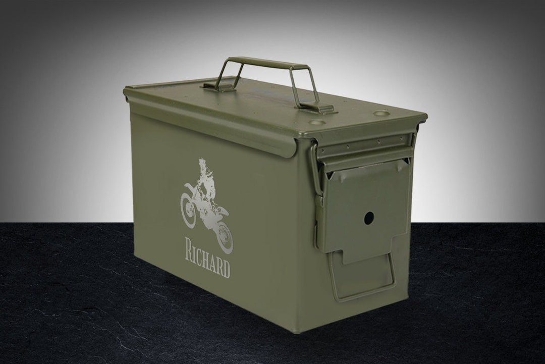 Personalized Dirt Bike Rider Engraved 50 Cal Ammo Box - Etsy