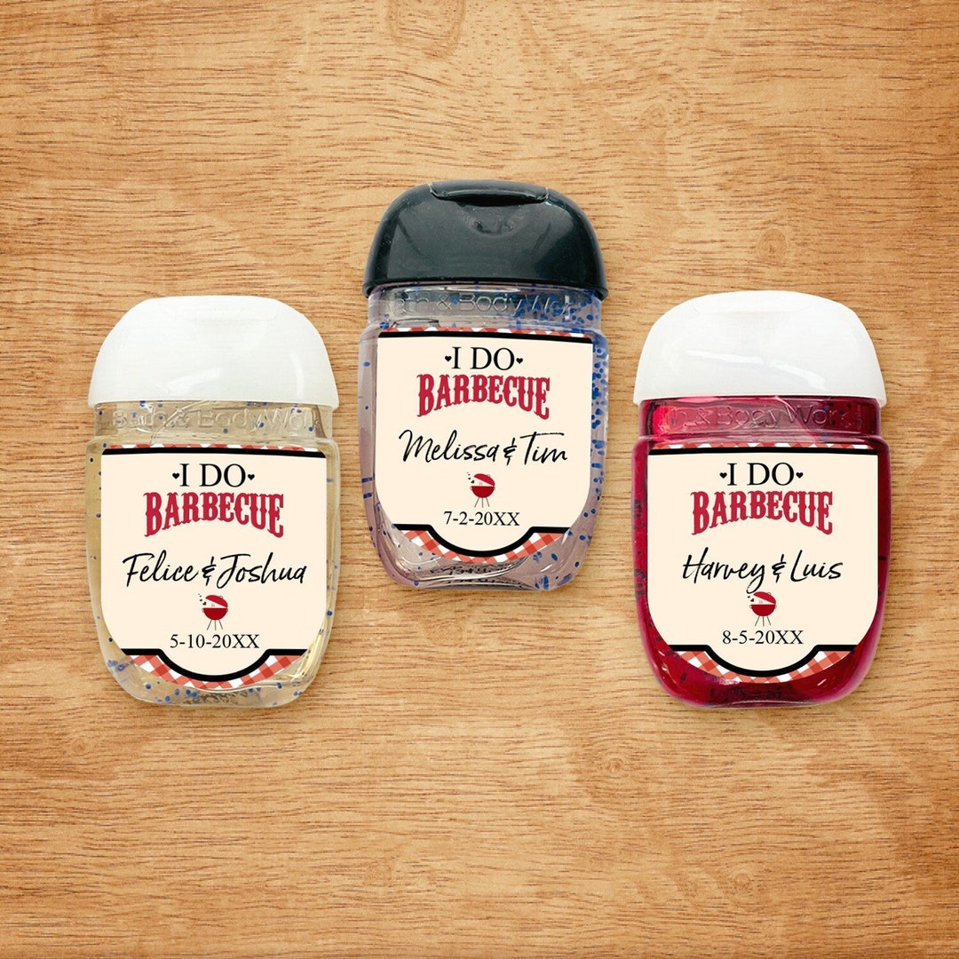 Set of 18 I Do Barbecue Personalized Sanitizer Favor Labels, Barbecue ...