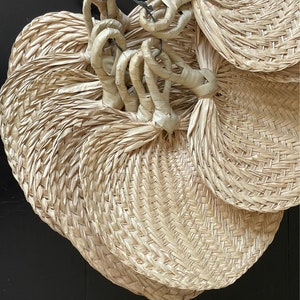 120 Pieces Natural Raffia Buri Hand Fans - Variety of Sizes - Etsy