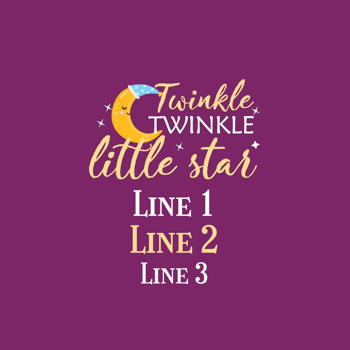Twinkle Star Baby Shower Favor Labels - Set of 24 Personalized Round ...