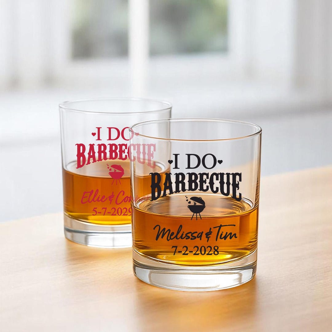 Personalized I Do Barbecue Whiskey Glasses: Wedding Favor Gifts - Set ...