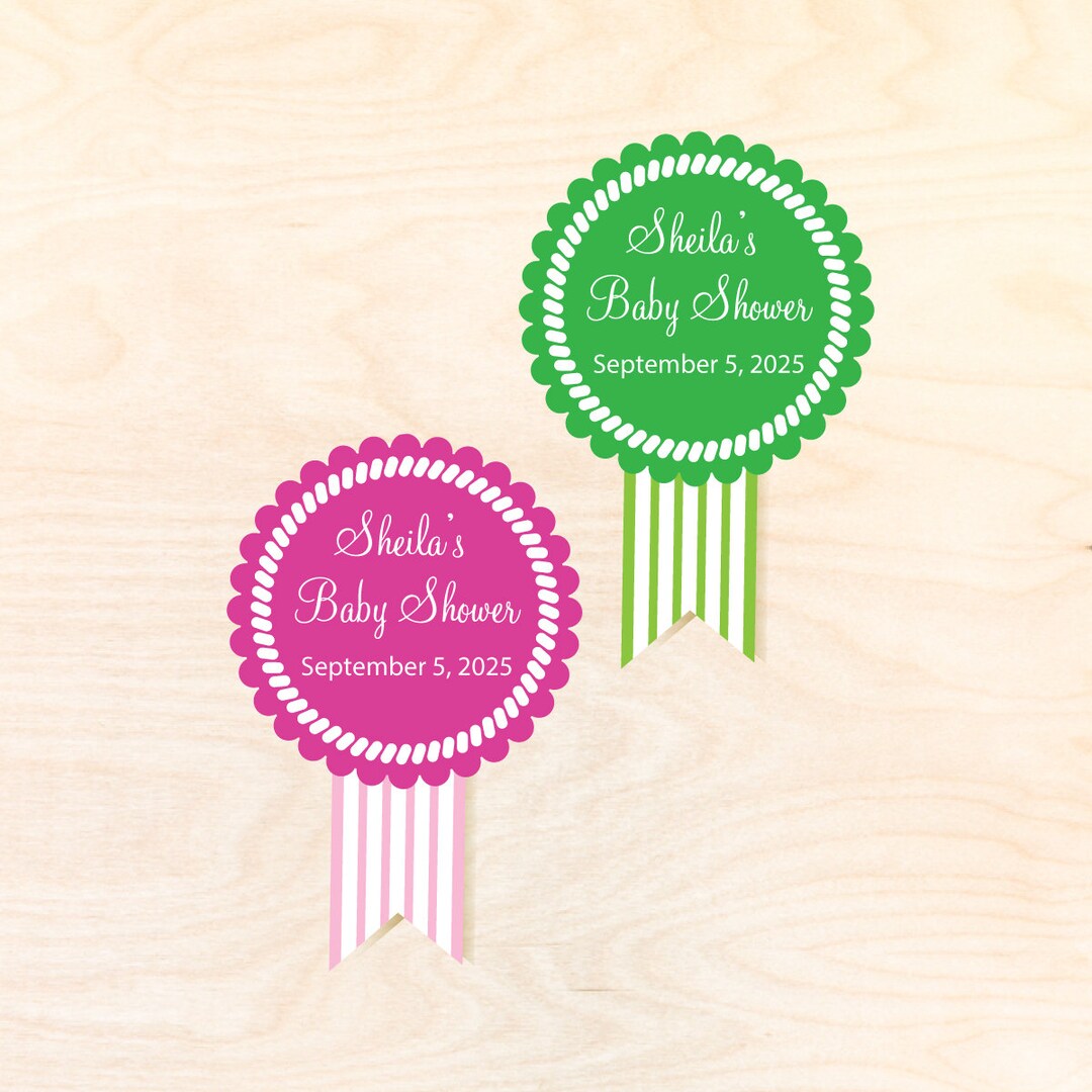 Set of 24 Award Ribbon Die-cut Personalized Favor Labels, Party ...