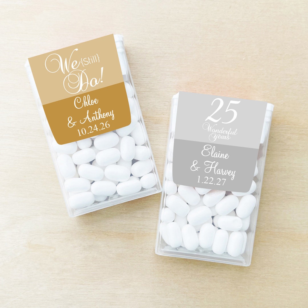 Set of 12 Personalized Custom Tic Tac Candy Favors With Wedding ...