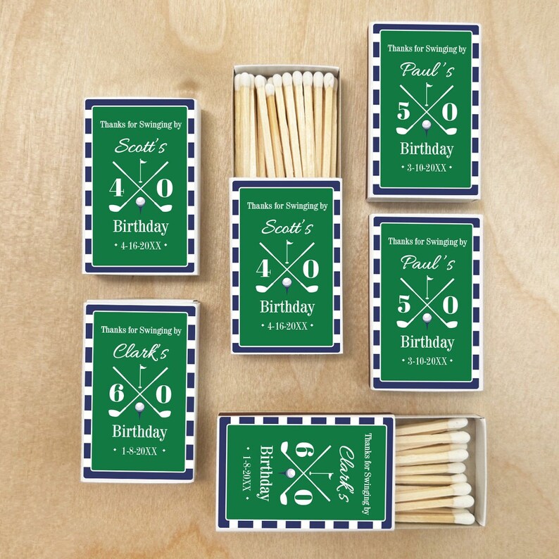 Personalized Golf Birthday Matchboxes Party Favors - Etsy