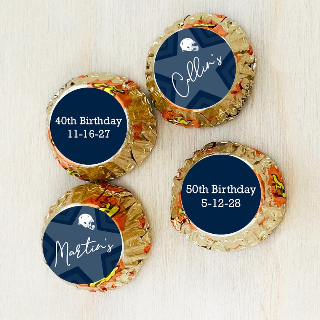 Set of 100 Football Personalized Reese Chocolate Labels, Football ...