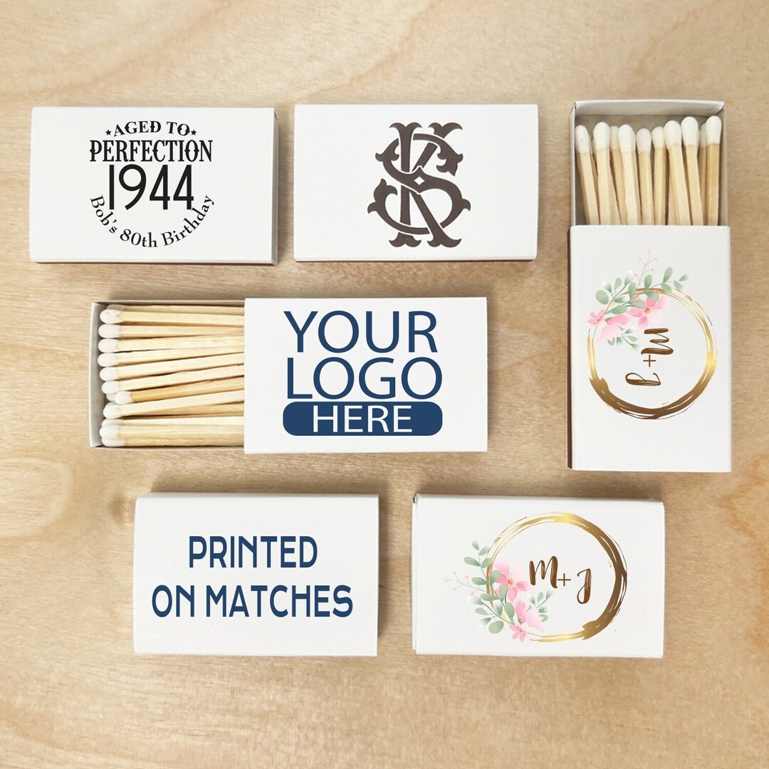 Set of 100 Printed on Matches Personalized Your Logo or Custom ...