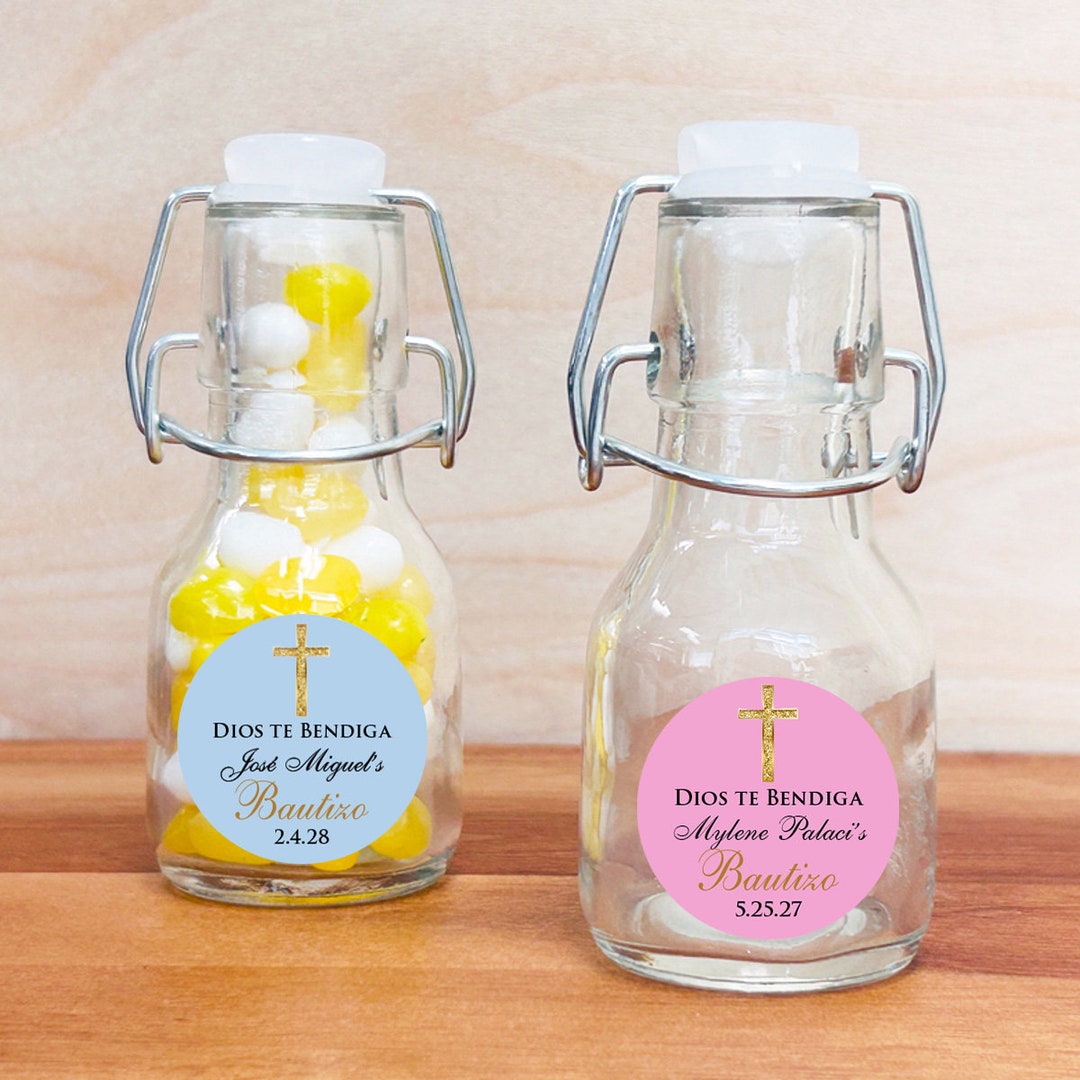 Set of 12 Personalized Custom Bautizo Baptism Bottle Favors ...
